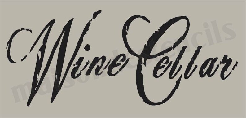 Euro Stencil Designs .. Wine Cellar Chippy Script Font Stencil | Etsy