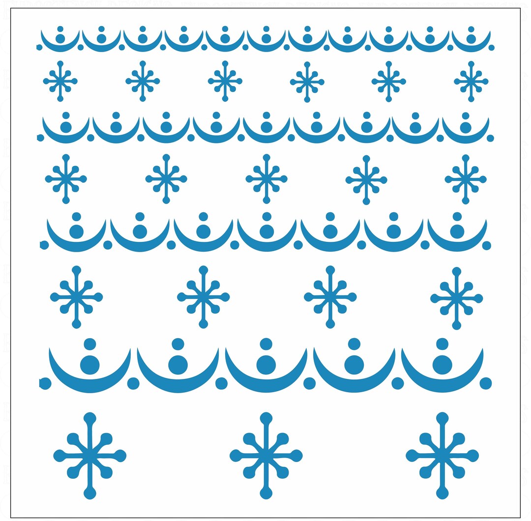 Euro Stencil Design PYREX Pattern Snowflake Blue White Stencil 12x12 ...