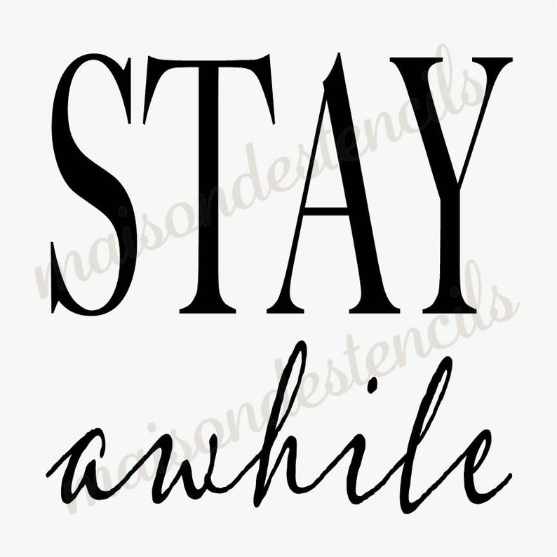 Euro Stencil Designs STAY Awhile 12 X 12 Inch Stencil for - Etsy
