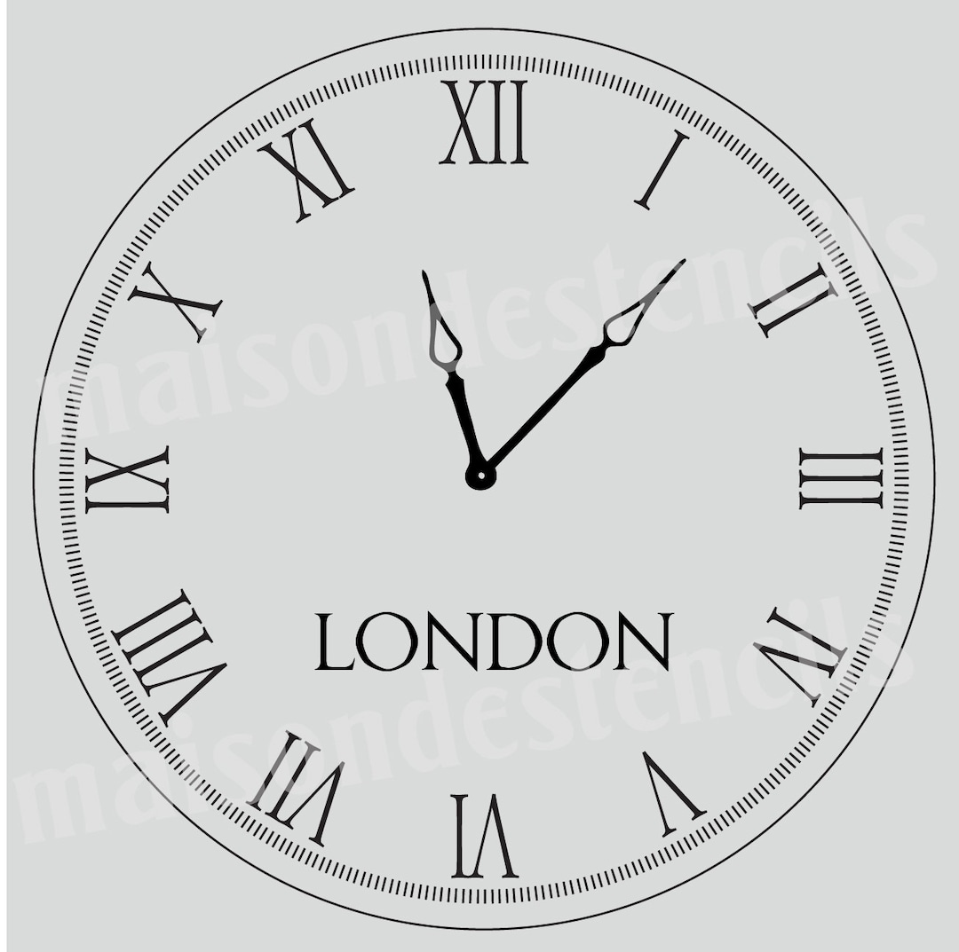 Euro Stencil Design ... Roman Numeral Clock 12x12 Stencil for Burlap ...