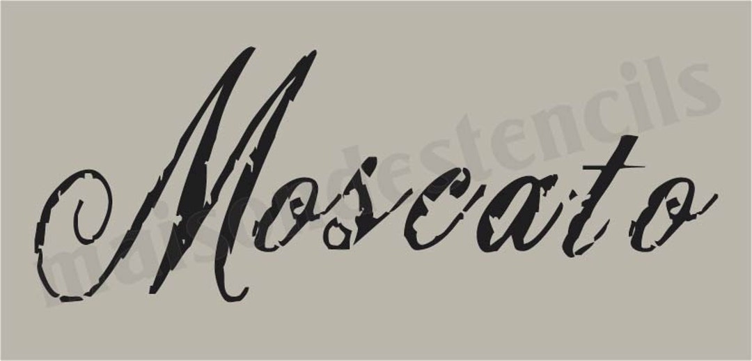 Euro Stencil Designs .. Moscato Wine Chippy Script Font Stencil for Signs N Burlap Feedsack ...