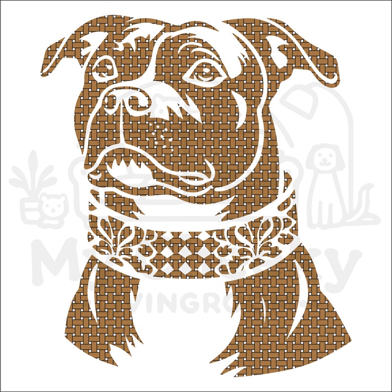 Staffy Staffordshire Pit Bull Terrier Stencil Puppy Dog Stencil - 12x12 ...