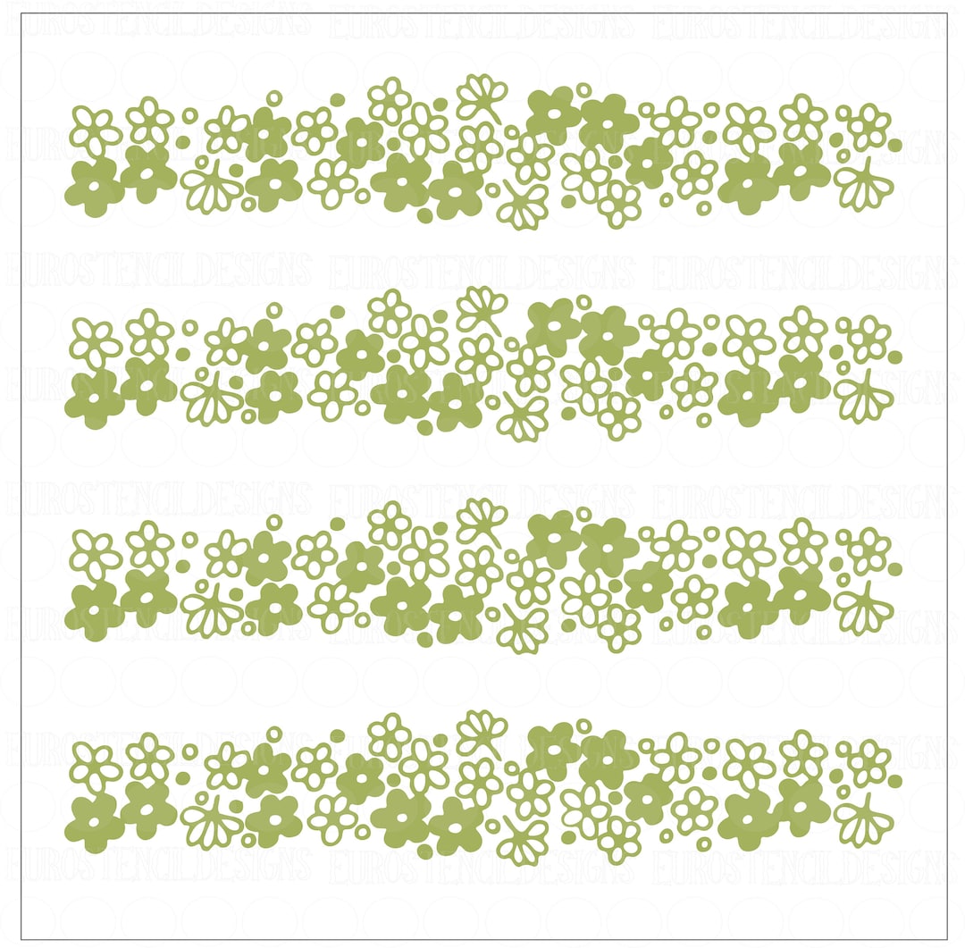 Euro Stencil Design PYREX Pattern Spring Blossom Green Stencil 12x12 ...
