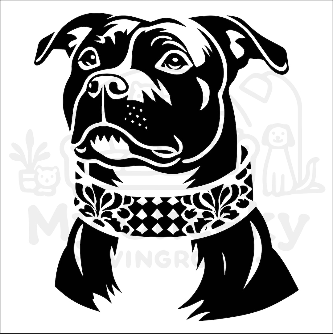 Staffy Staffordshire Bull Terrier Stencil Puppy Dog Stencil - 12x12 ...