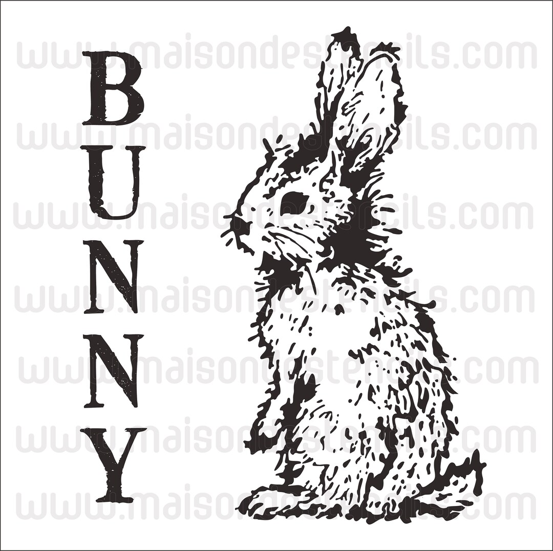 Euro Stencil Design ... Bunny Sketch 2022 Stencil 12x12 Inches for ...