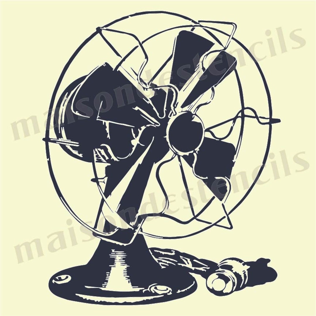 Euro Stencil Design ... Vintage Farmhouse Fan 12x12 Stencil for Burlap ...