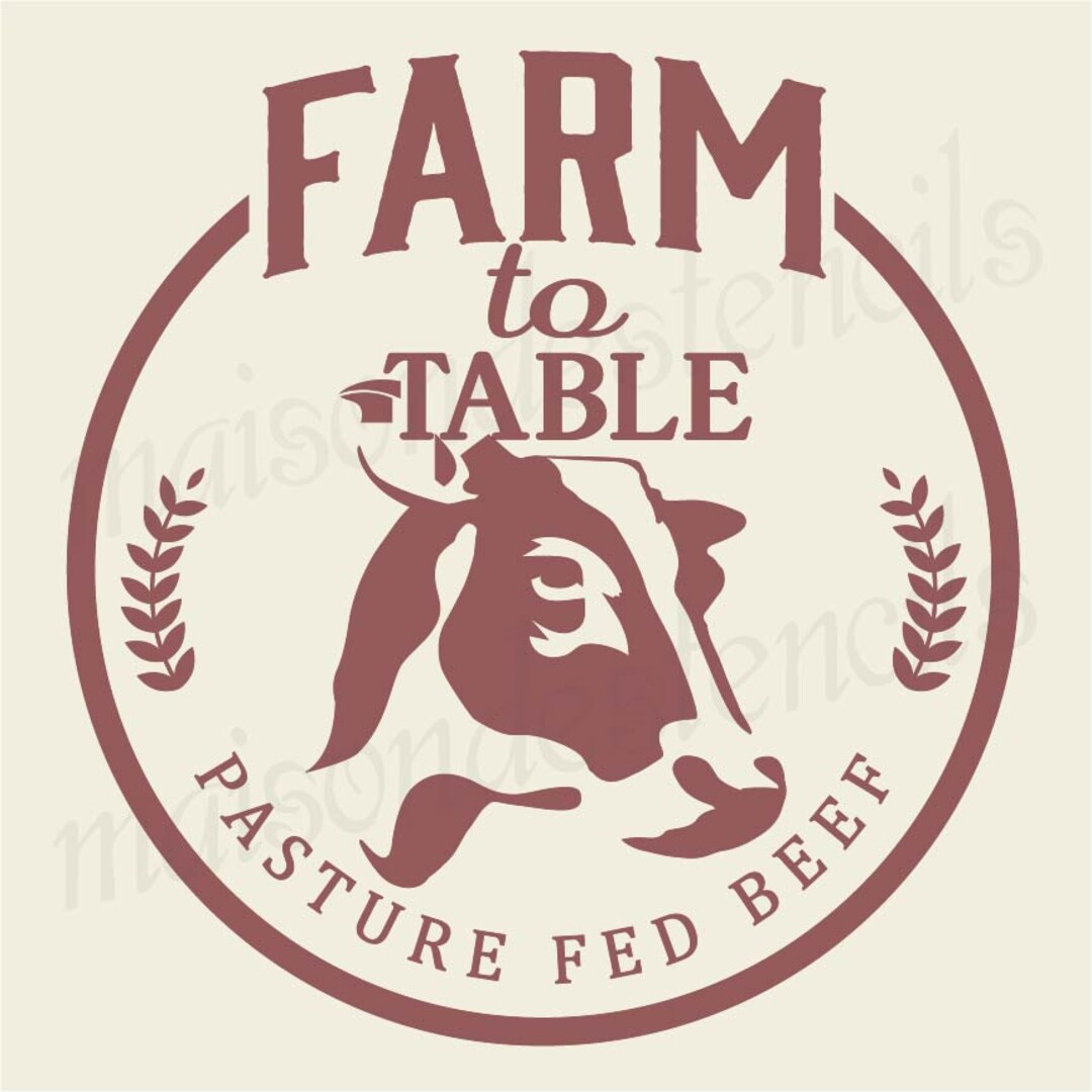 Euro Stencil Designs FARM to Table With Cow Silhouette 12x12 Stencil ...