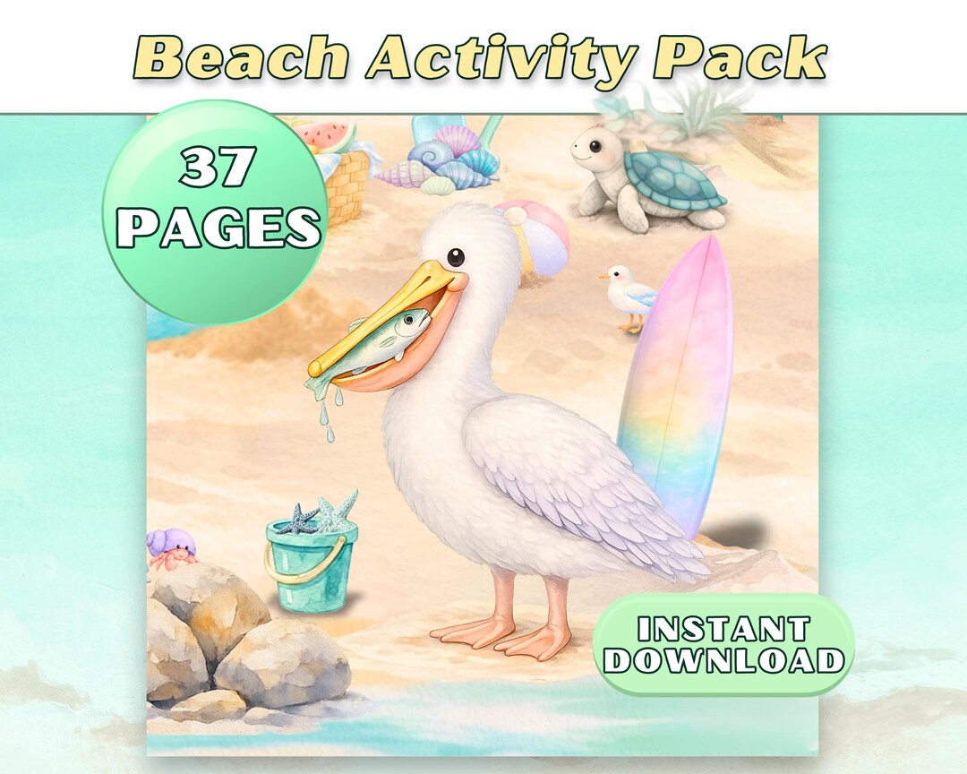 Activity Pack Printable for Kids |beach, Summer Games, I Spy, Bingo ...