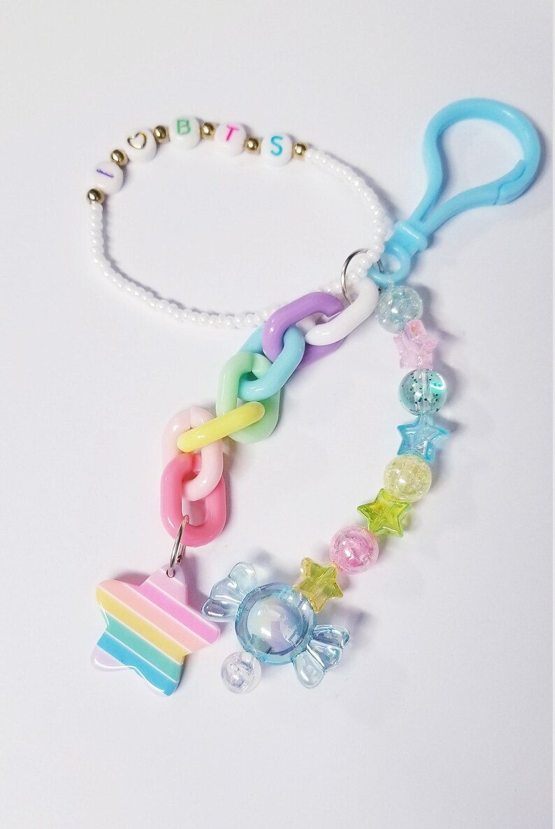 Custom Keychain/ Pastel Rainbow Star Keychain/ Kawaii Phone Strap/ for ...