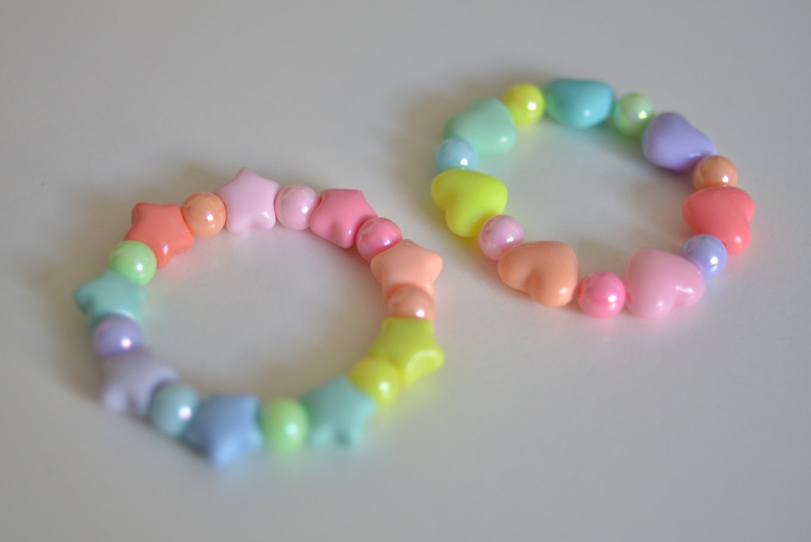 Rainbow Heart Beads Bracelet/ Cute Bracelet/ Rainbow | Etsy