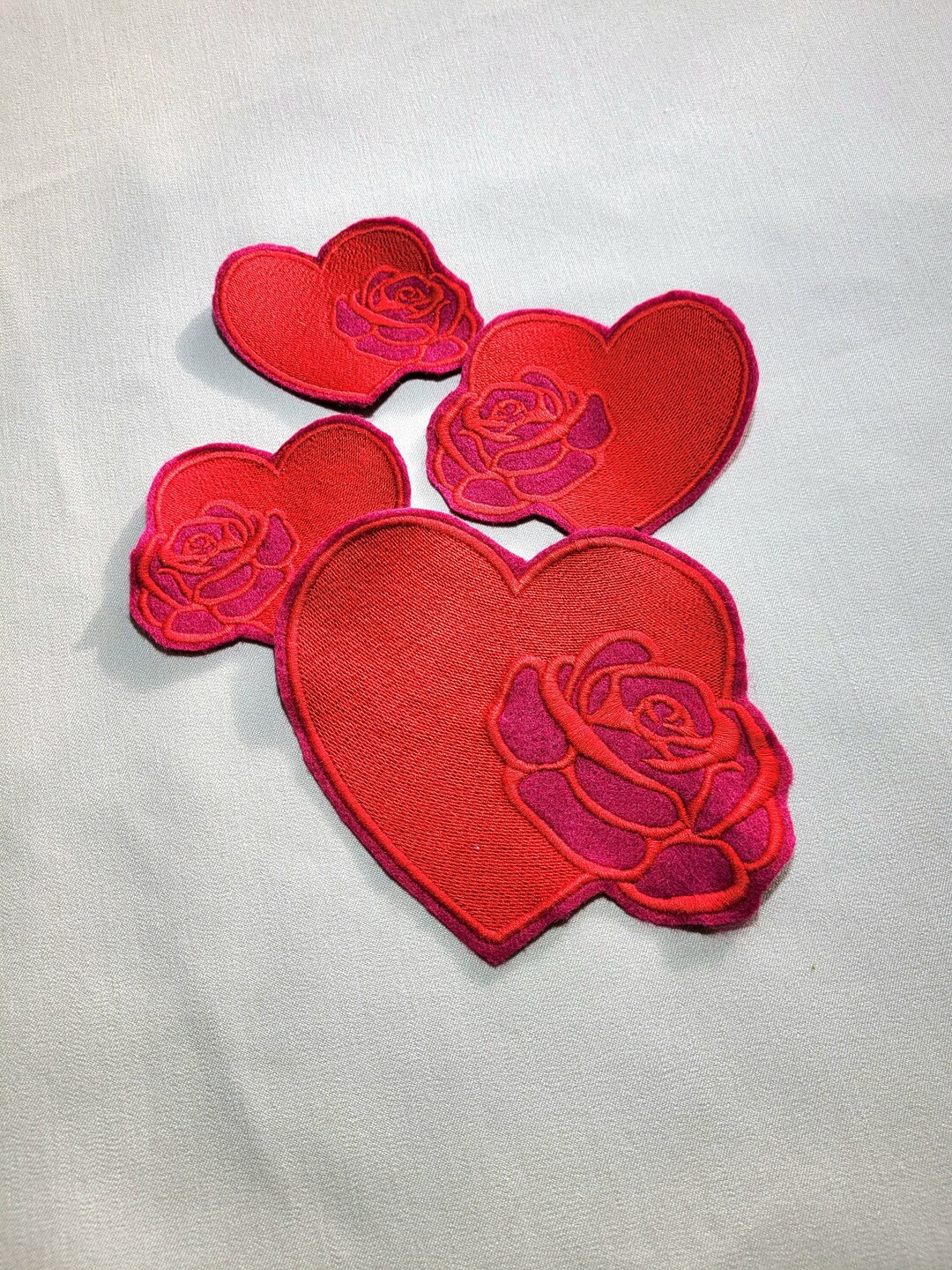Heart Sew on Patches Applique Embroidery Tiny Red Heart Patch ...