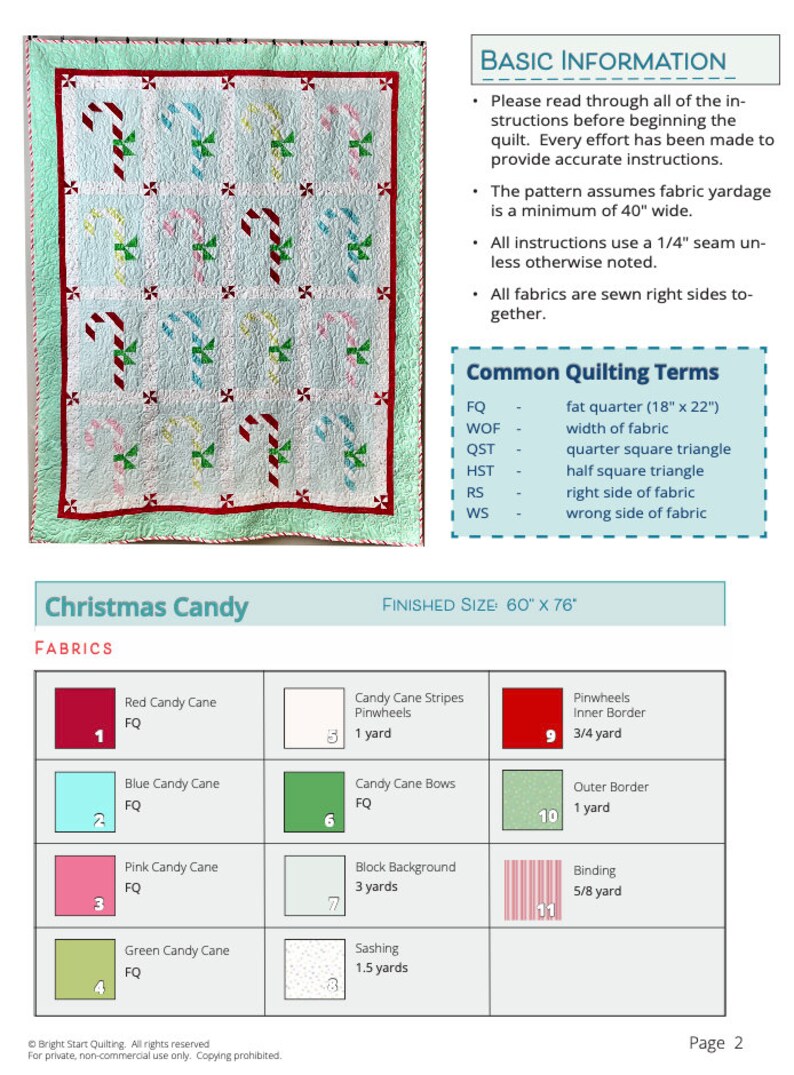Christmas Candy Quilt Pattern - PDF Download - Etsy
