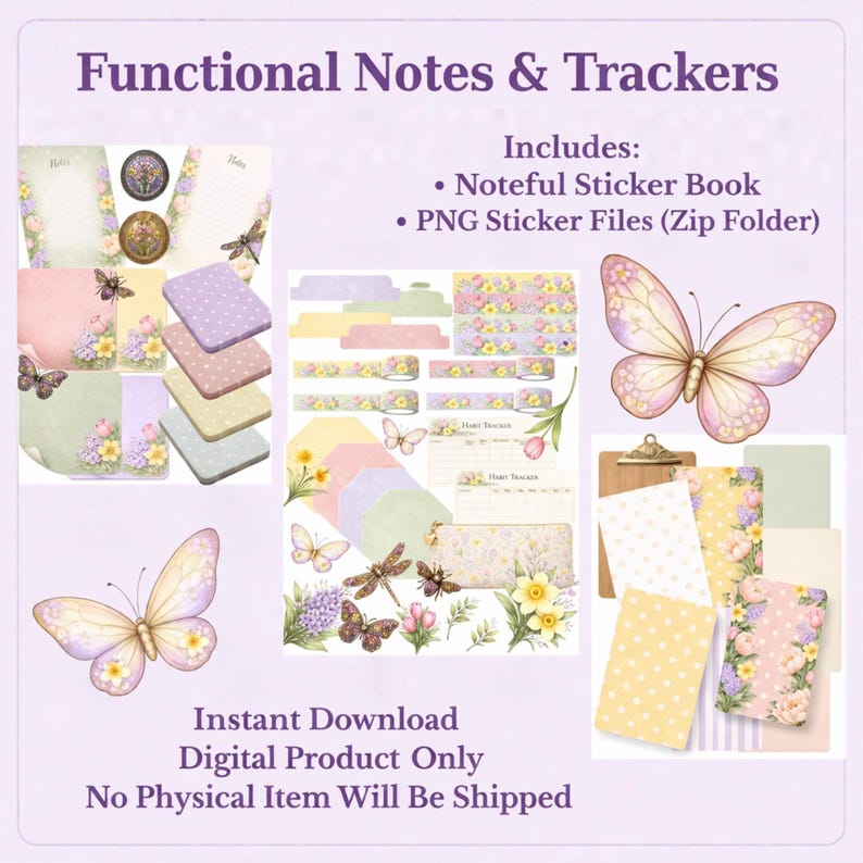 Spring Mix Buildable Digital Stickers: Floral Planner, Lifestyle ...