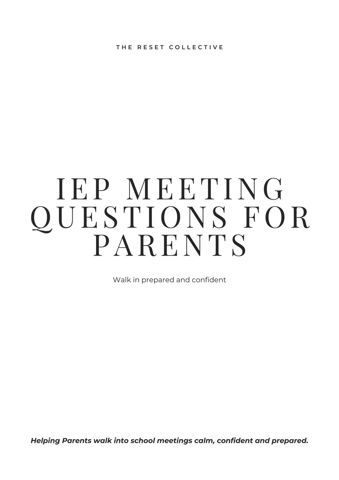 IEP Meeting Questions Printable | ADHD School Advocacy Script (digital ...