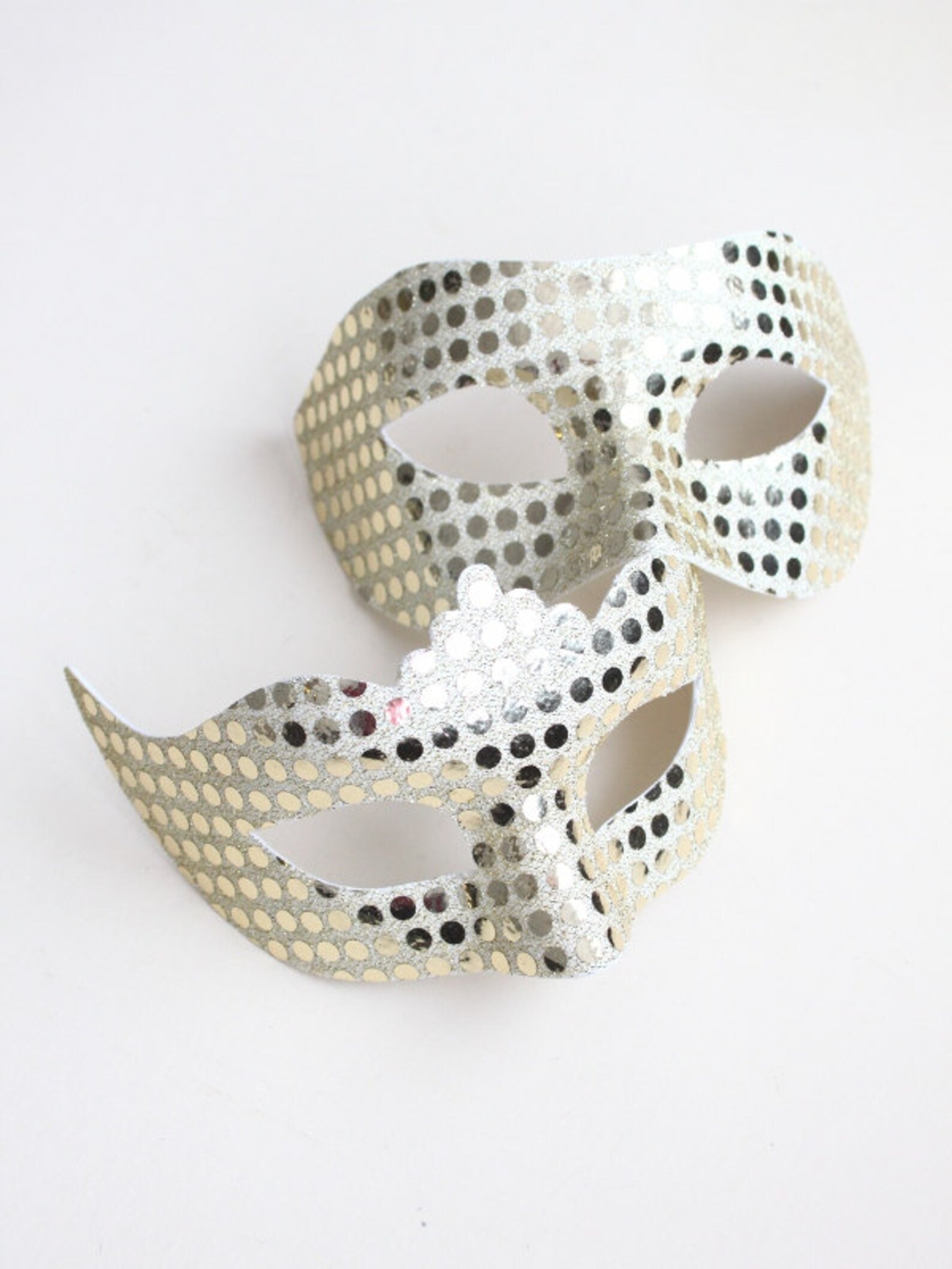 Couple's Gold Mirrored Handmade Matching Masquerade Masks, Unique ...