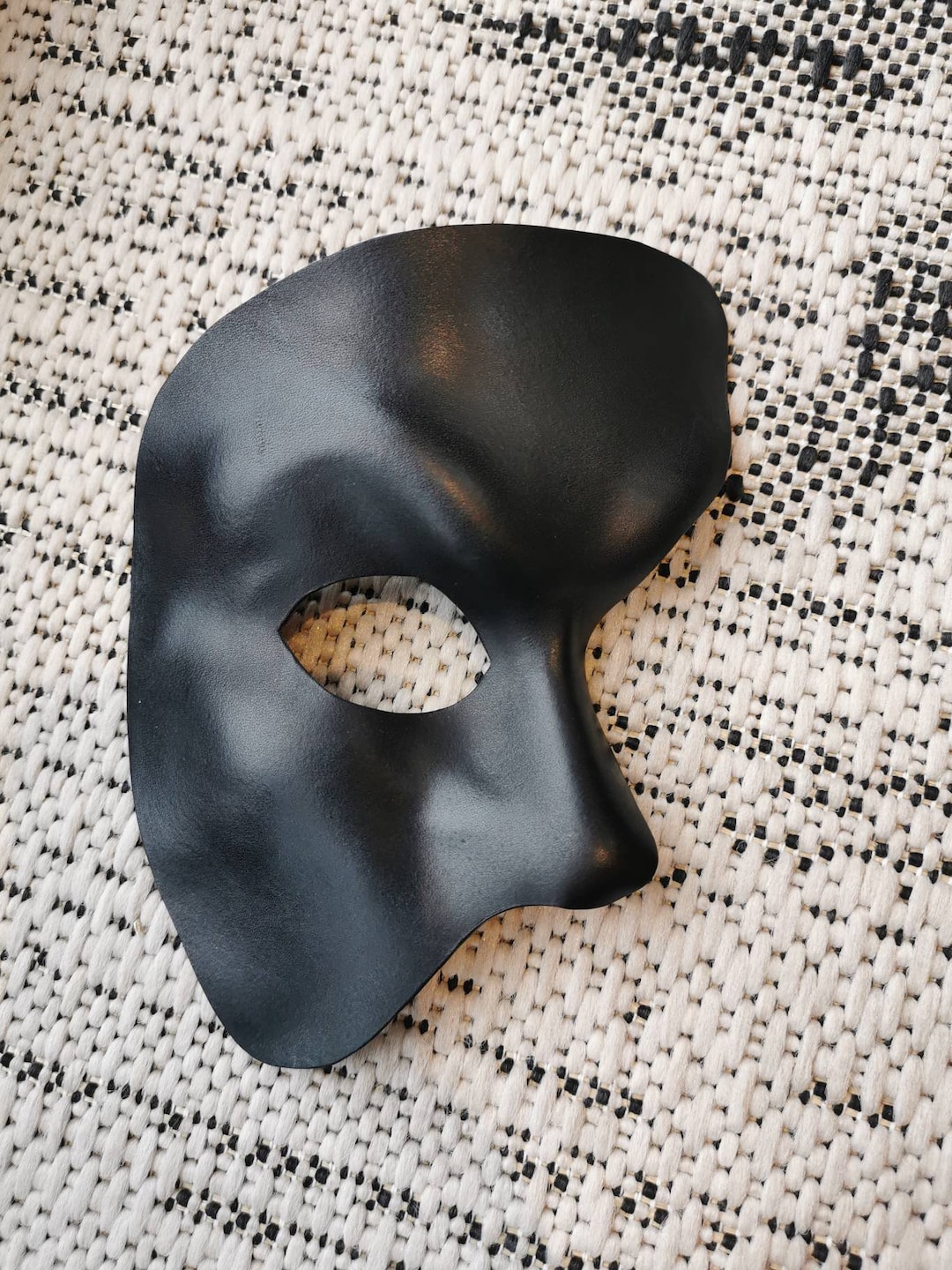 Black Leather Phantom of the Opera Mask, Luxury, Handmade Masquerade ...