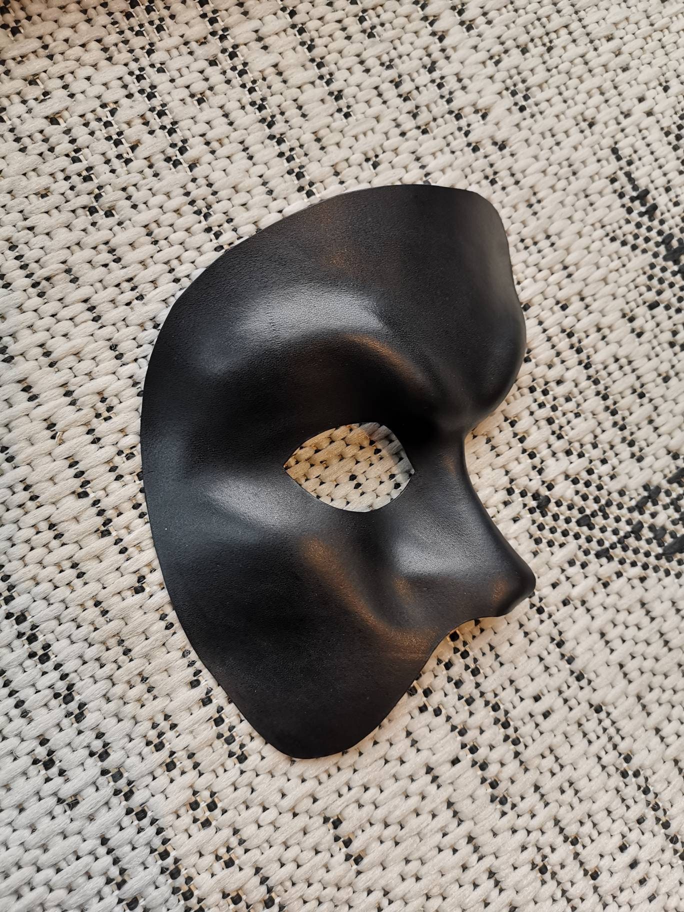 Black Leather Phantom of the Opera Mask, Luxury, Handmade Masquerade ...