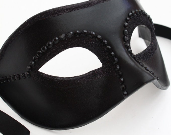 Men's Luxury Fashion Black Studded Designer Masquerade Ball Mask - Etsy