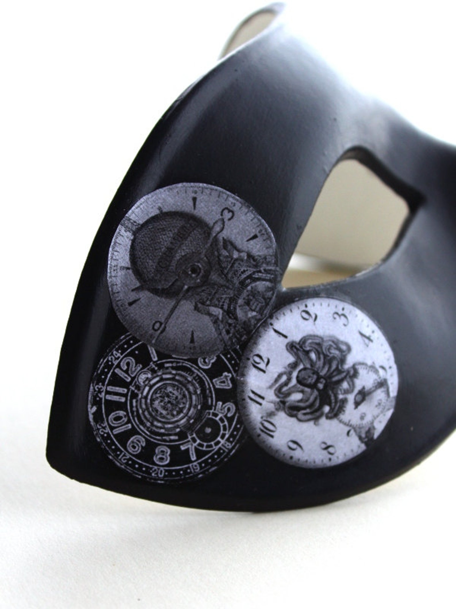 Steampunk Stag Victorian Clock Black White Masquerade Mask - Etsy