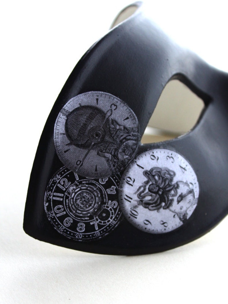 Steampunk Stag Victorian Clock Black White Masquerade Mask - Etsy