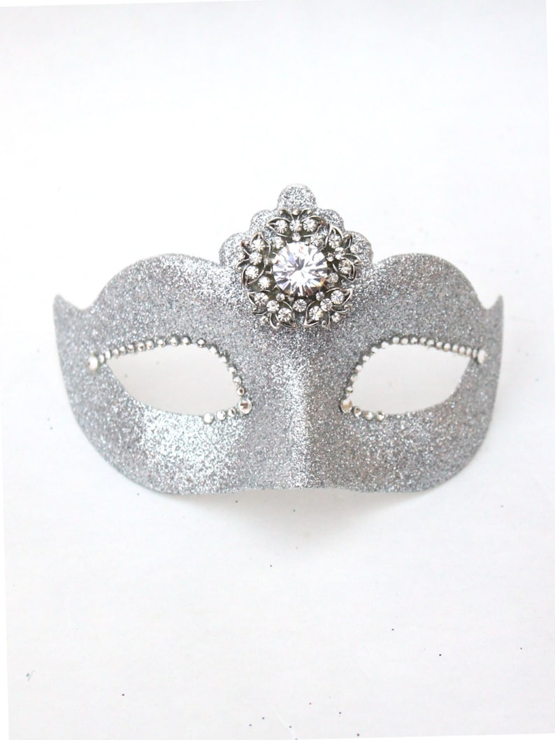 Handmade Petite Venetian Crystal Masquerade Mask in Beige Gold, Black ...
