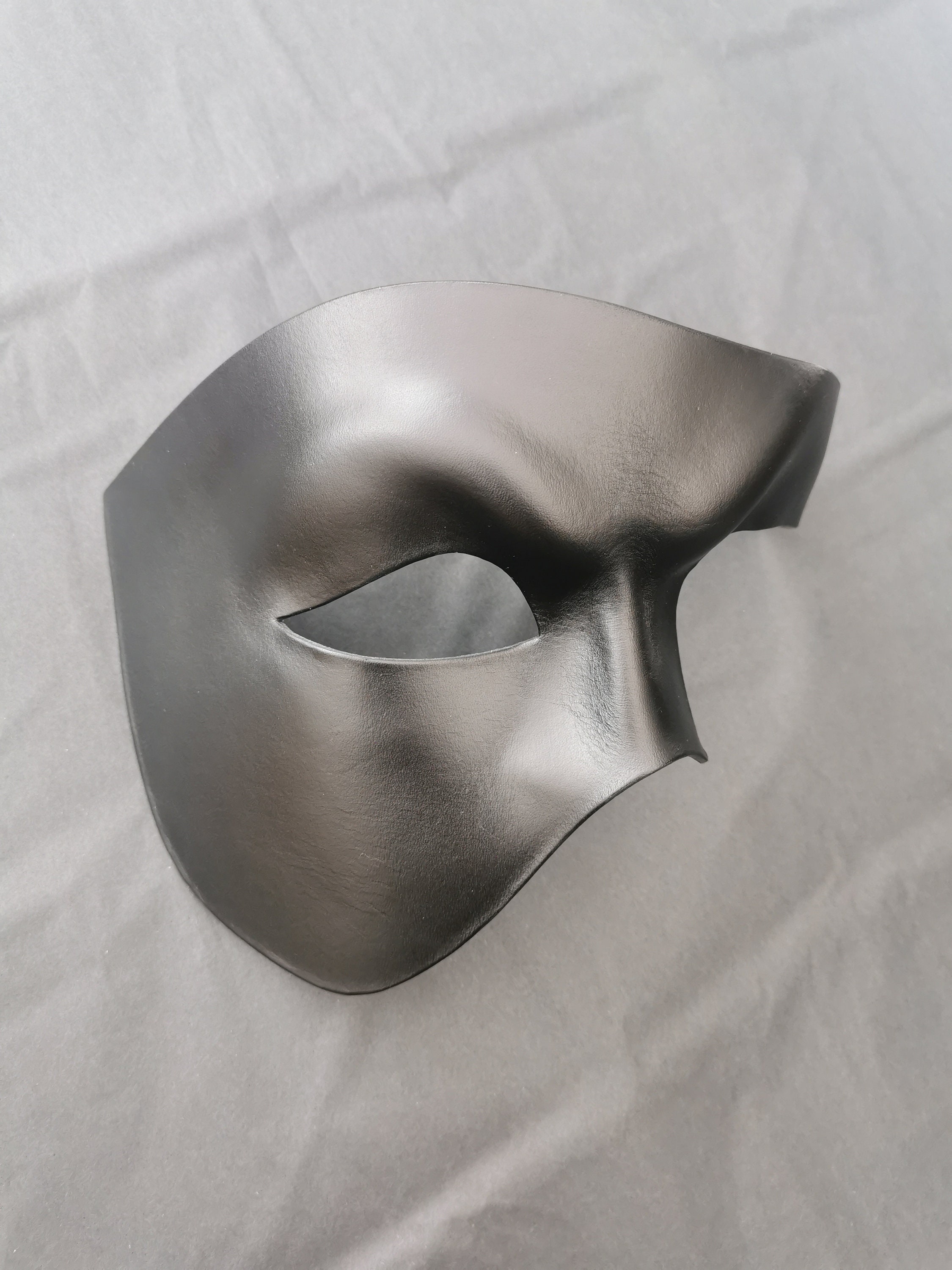 Large Black Leather Phantom of the Opera Mask, Handmade UK Phantom Mask ...