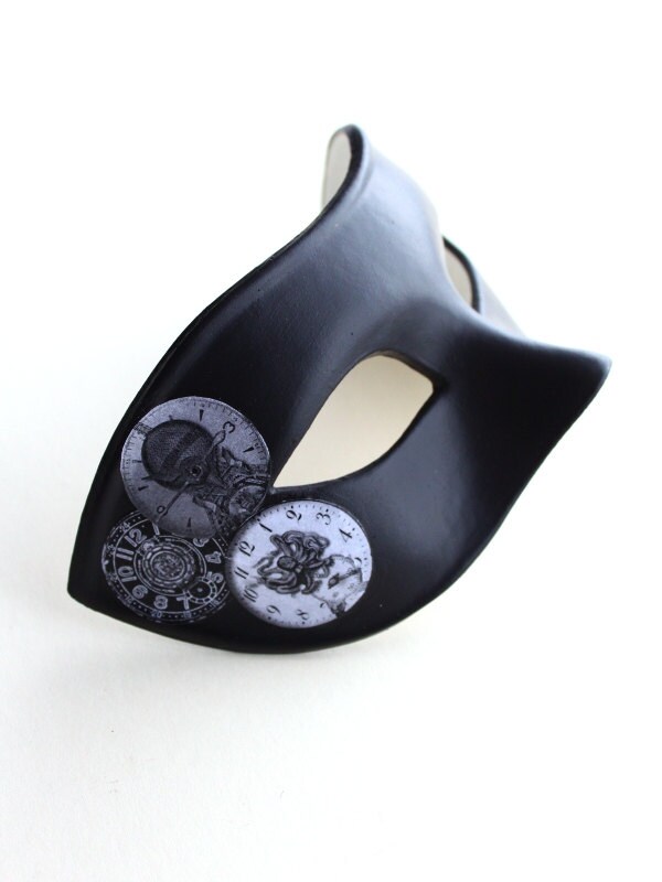 Steampunk Stag Victorian Clock Black White Masquerade Mask - Etsy
