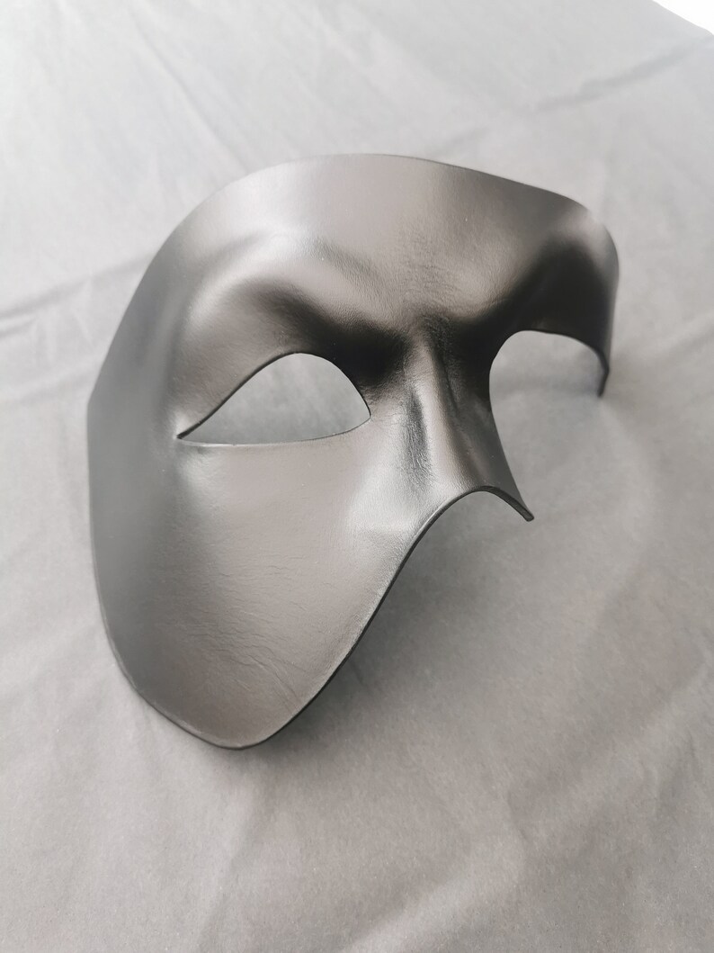 Large Black Leather Phantom of the Opera Mask, Handmade UK Phantom Mask ...