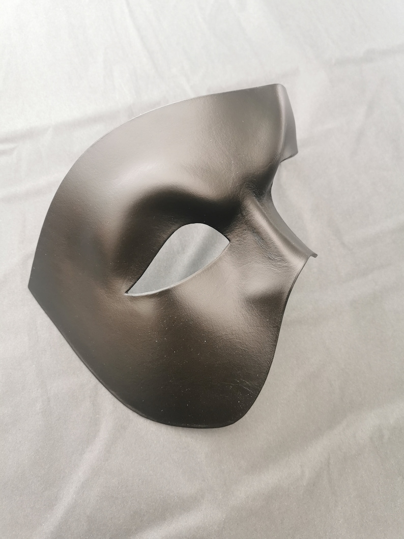 Large Black Leather Phantom of the Opera Mask, Handmade UK Phantom Mask ...