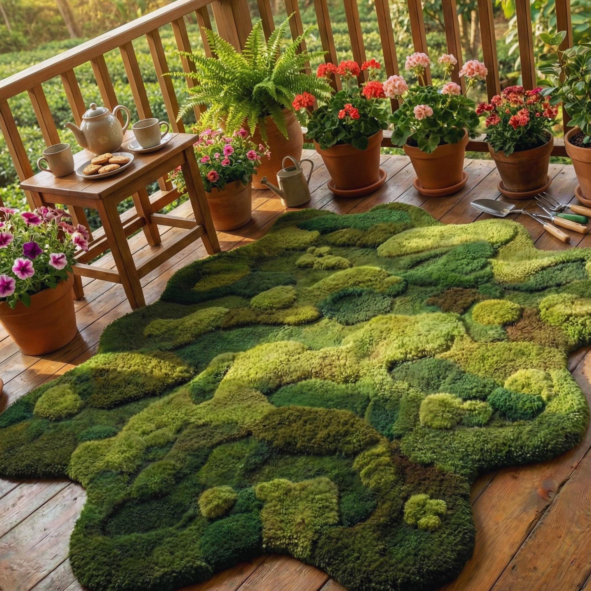 Hand Tufted Moss Rug | Forest Floor Textured Home Decor, Nature ...