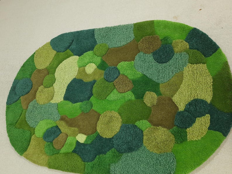 Moss Rug Hand Tufted Wool Modern Living Room 8x10 Custom Order - Etsy