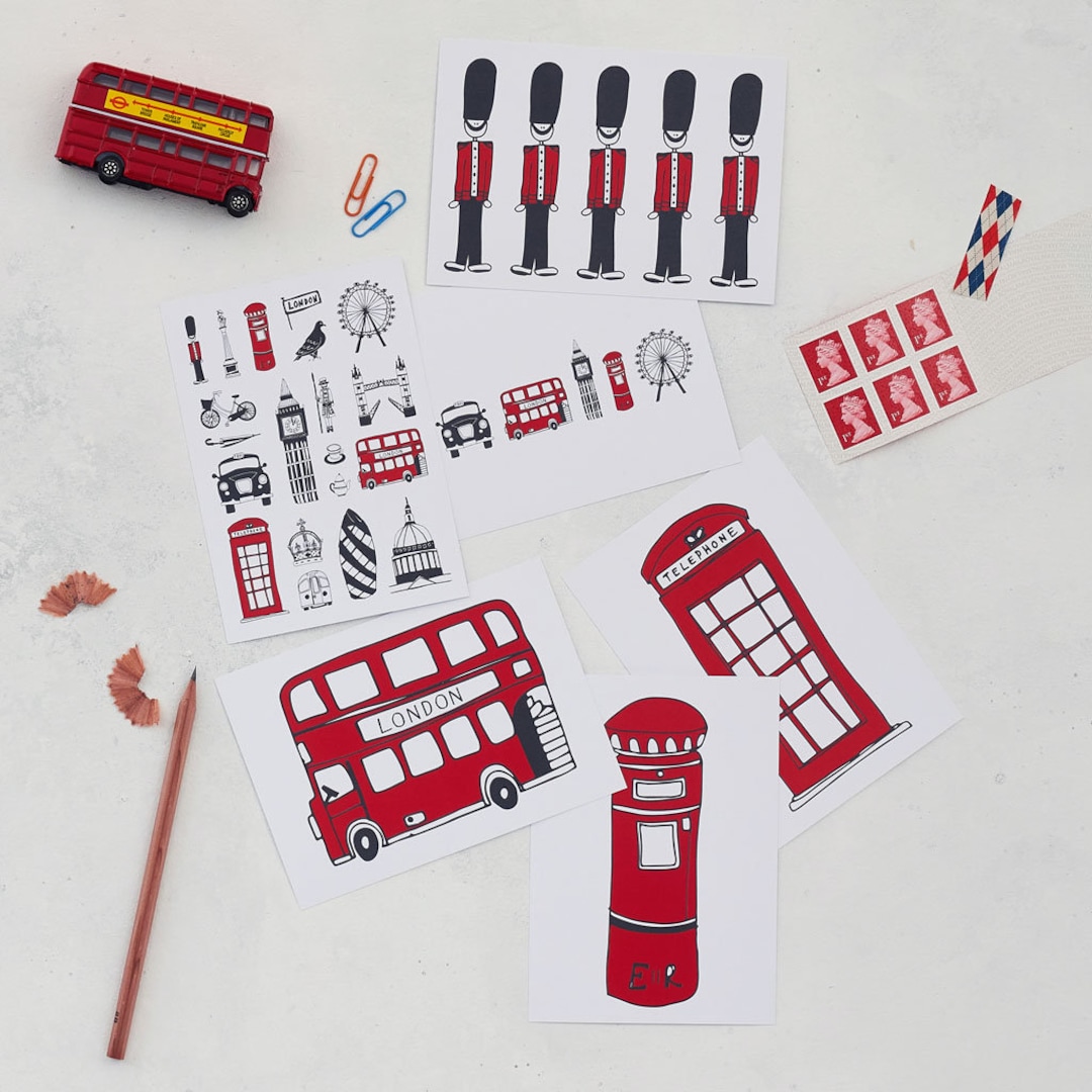 Pack of Six London Postcards - Lovingly Made in Britain - Etsy