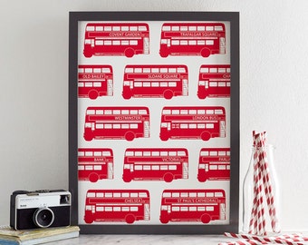 Double Decker Art Print No.9 Hand Printed 5X7 - Etsy