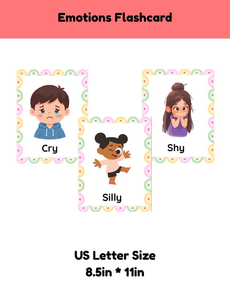 Kids Flashcards Printable | Alphabet Number Animal Emotion Cards ...