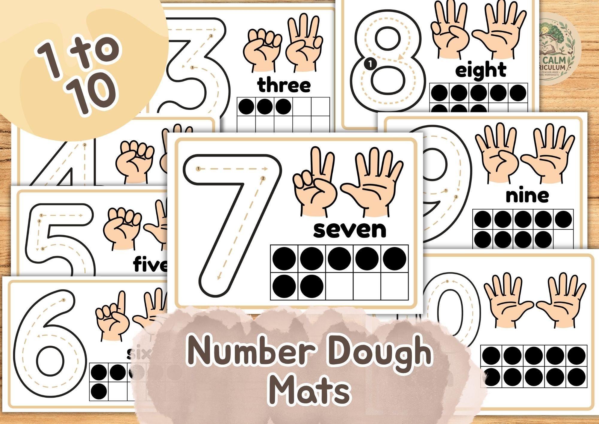 Hands-on Number Playdough Mats | Preschool Math and Sensory Activity ...