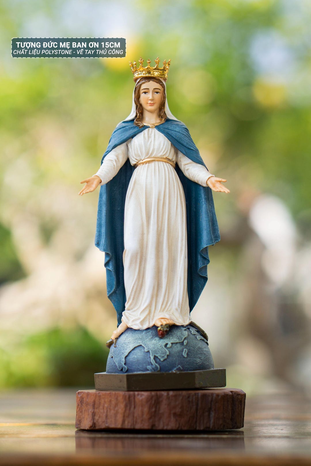 Our Lady of Grace Statue – Hand-painted Polystone, Car Dashboard ...
