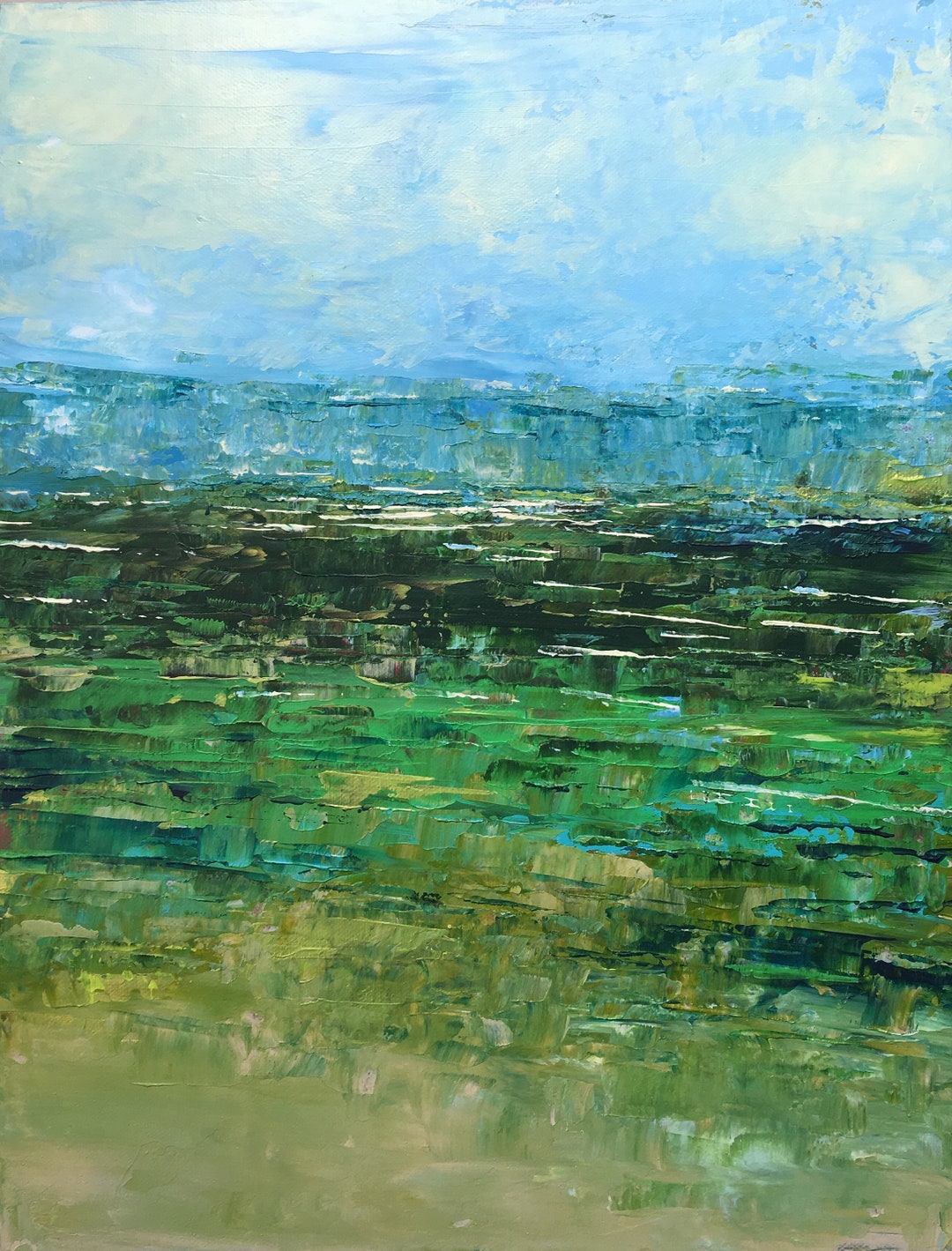 Abstract Landscape - Acrylic Painting on Canvas - Size 36cm X 46cm - Etsy