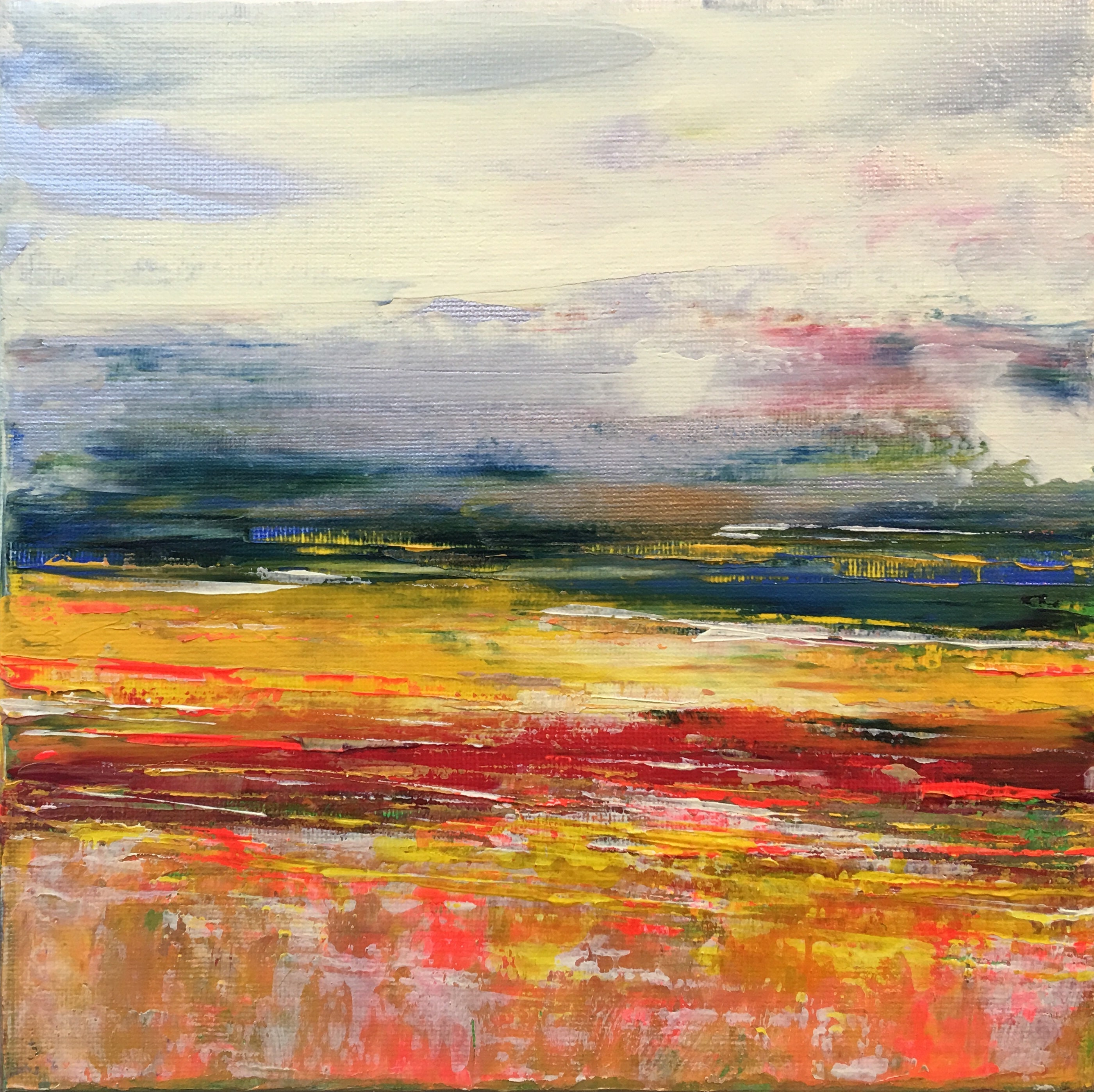 Abstract Landscape acrylic painting on canvas size 20cm x | Etsy