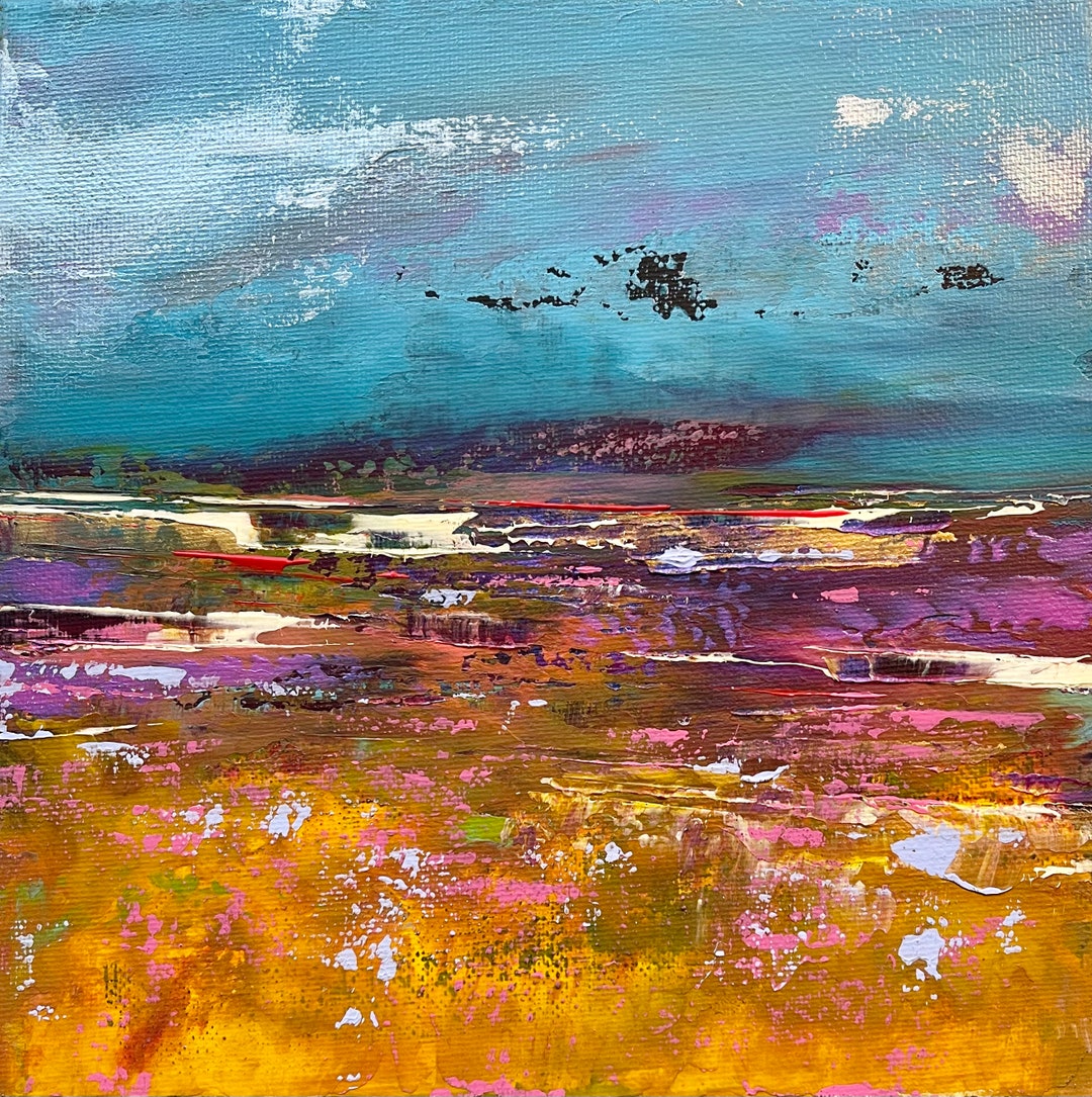 Abstract Landscape - Acrylic Painting on Canvas - Size 20cm X 20cm - Etsy