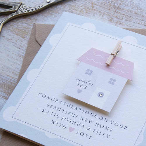 New Home Card Wordle Style Congratulations on Your New - Etsy