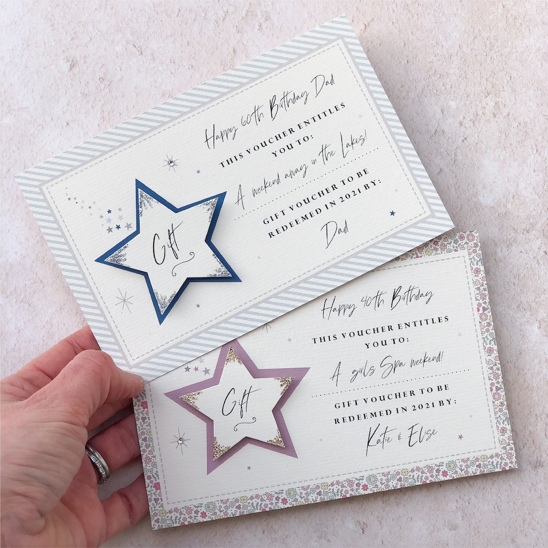 Personalised Birthday Gift Voucher, Voucher for Men, Experience Voucher ...