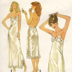 Simplicity 8862 Ladies Slips and Half Slips Strappy Gathered Bra Cup ...