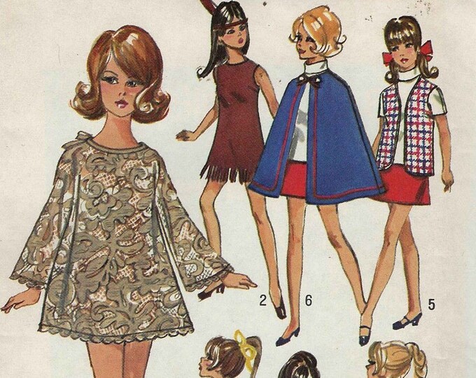 Simplicity 8466 Doll Fashion Wardrobe Evening Mini or Long Dress Top ...