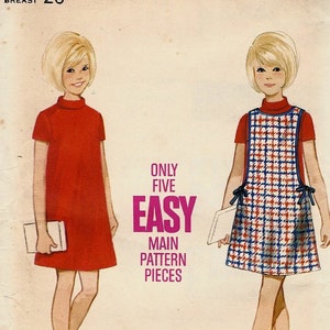 Butterick 4615 Girls Dress Jumper Pinafore Bias Turn Over Collar Short ...