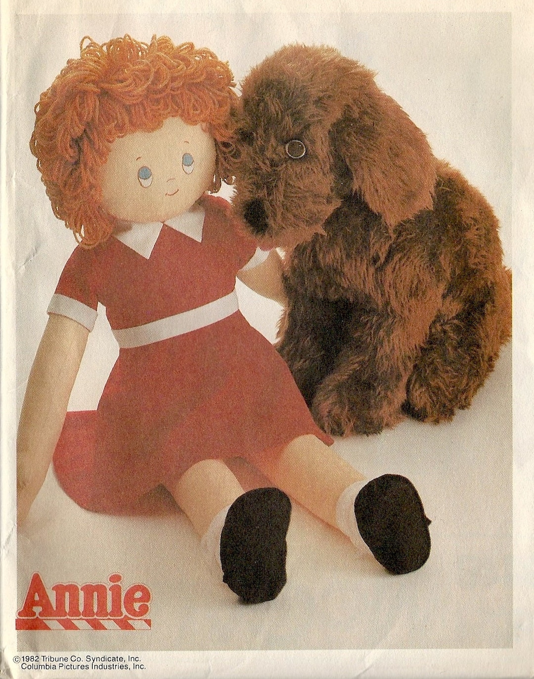 CRAFT PATTERN Mccalls 8118 Annie Doll and Sandy Rag Doll 36" and Dog 20 ...