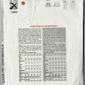 Vogue 1300 Jacket Wrap Fasten Cuffed Sleeves Pockets Tapered Skirt ...