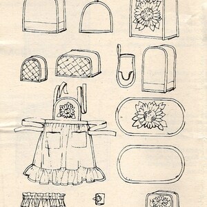 Simplicity 8693 Kitchen Accessories Sunflower Design Curtains Apron ...