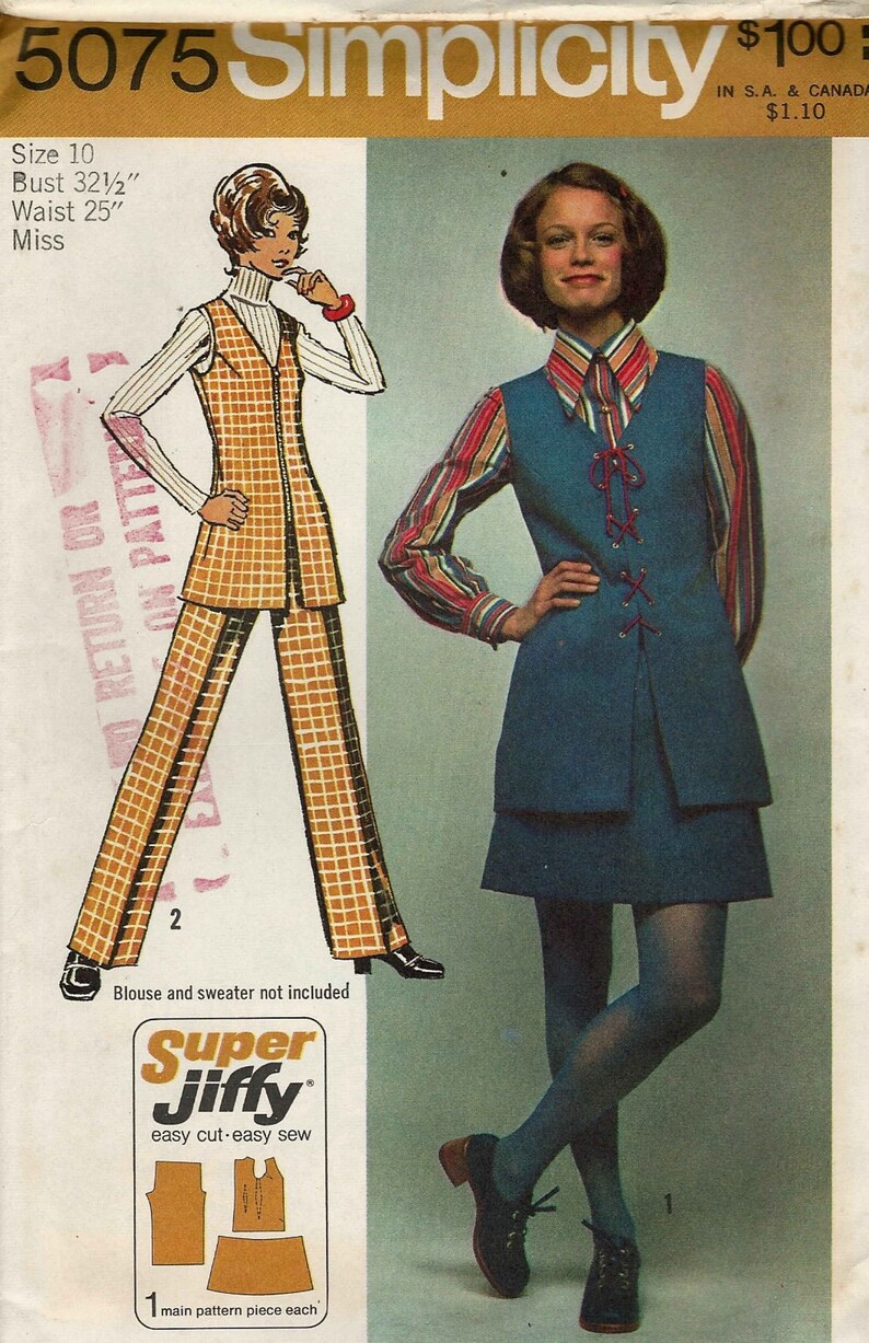 Sewing Pattern Simplicity 5075 Super Jiffy Zip or Lace up - Etsy