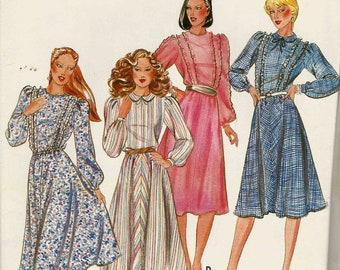 Butterick 5608 High Stand Away Funnel Neckline Dress Raglan Sleeves ...