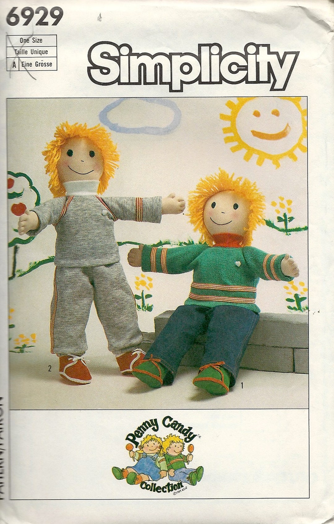 Simplicity 6929 Doll 21 Inch Clothes Top Pants Shoes Sweatshirt ...